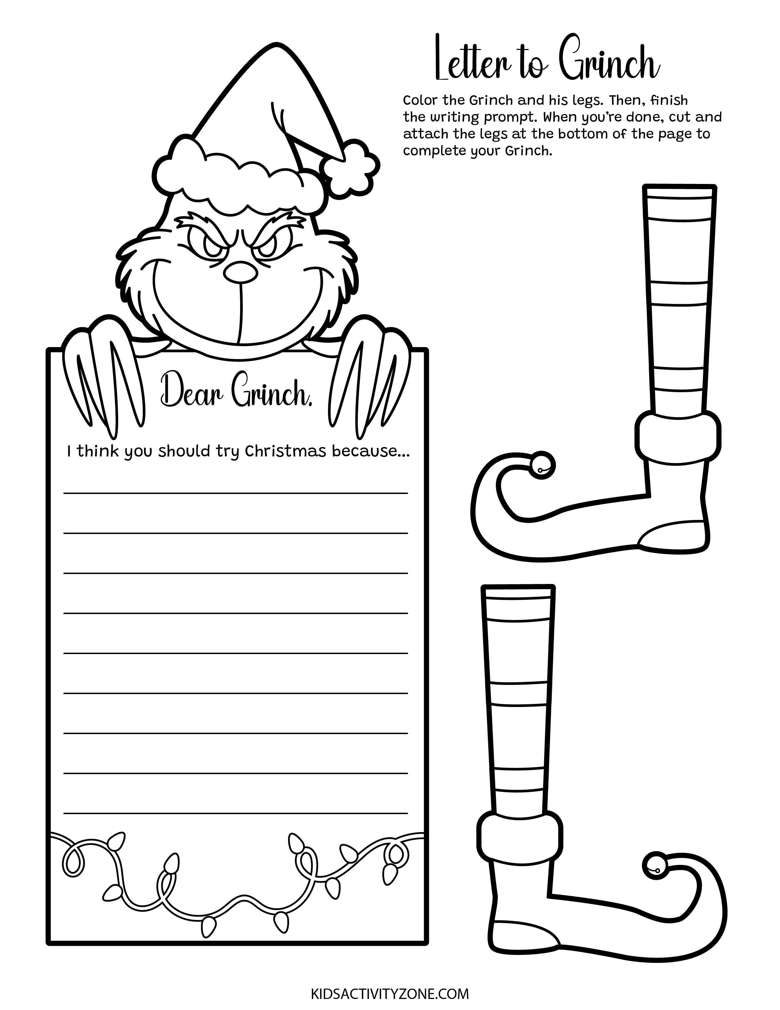 Grinch Writing Prompts - Kids Activity Zone