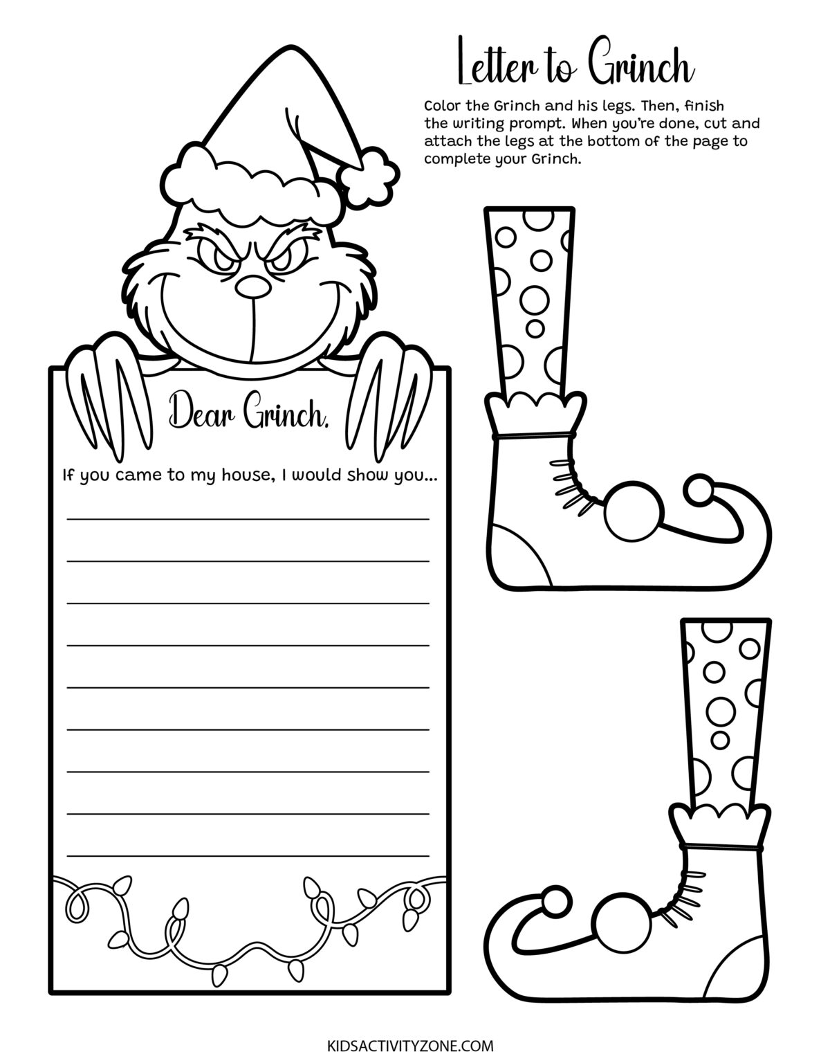 Grinch Writing Prompts - Kids Activity Zone
