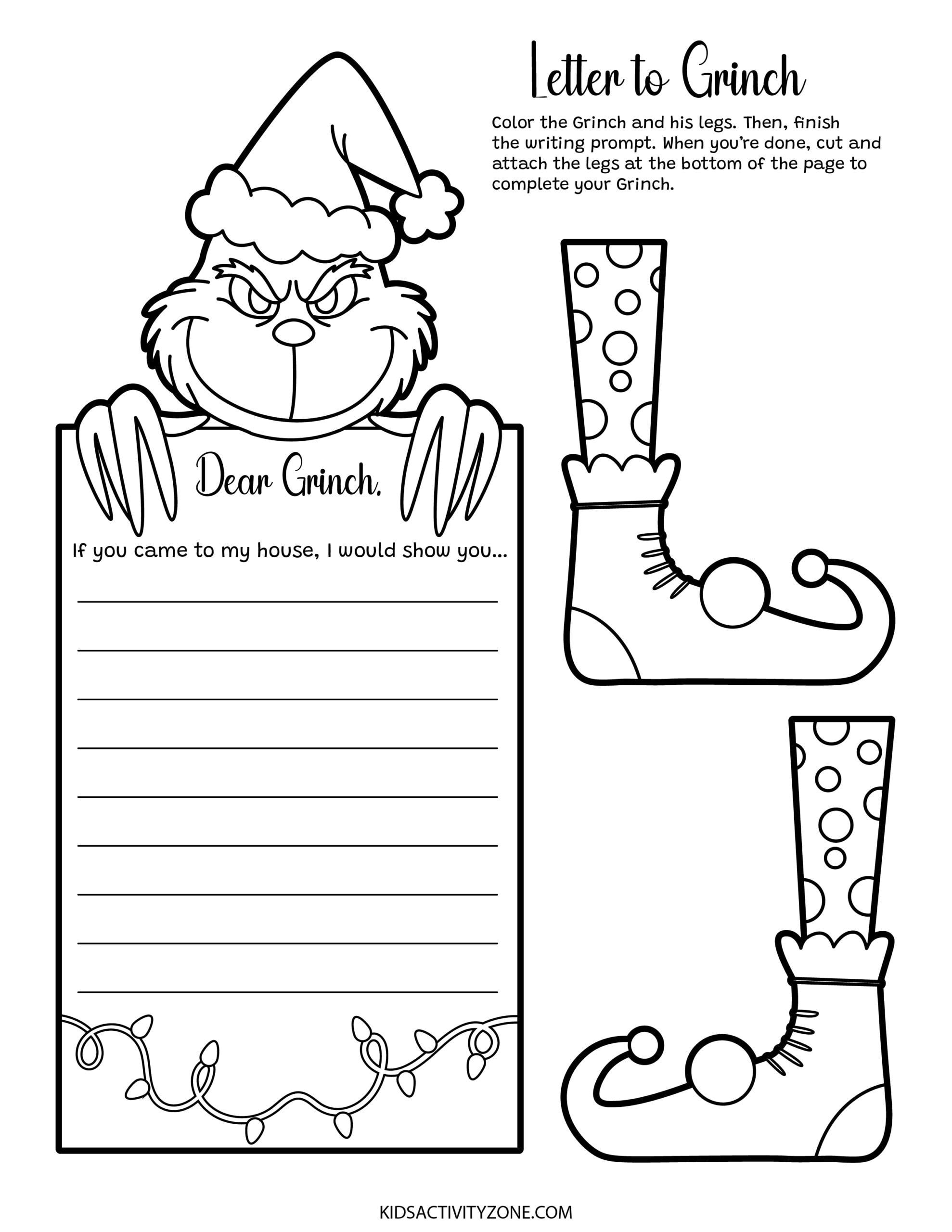 Grinch Writing Prompts - Kids Activity Zone