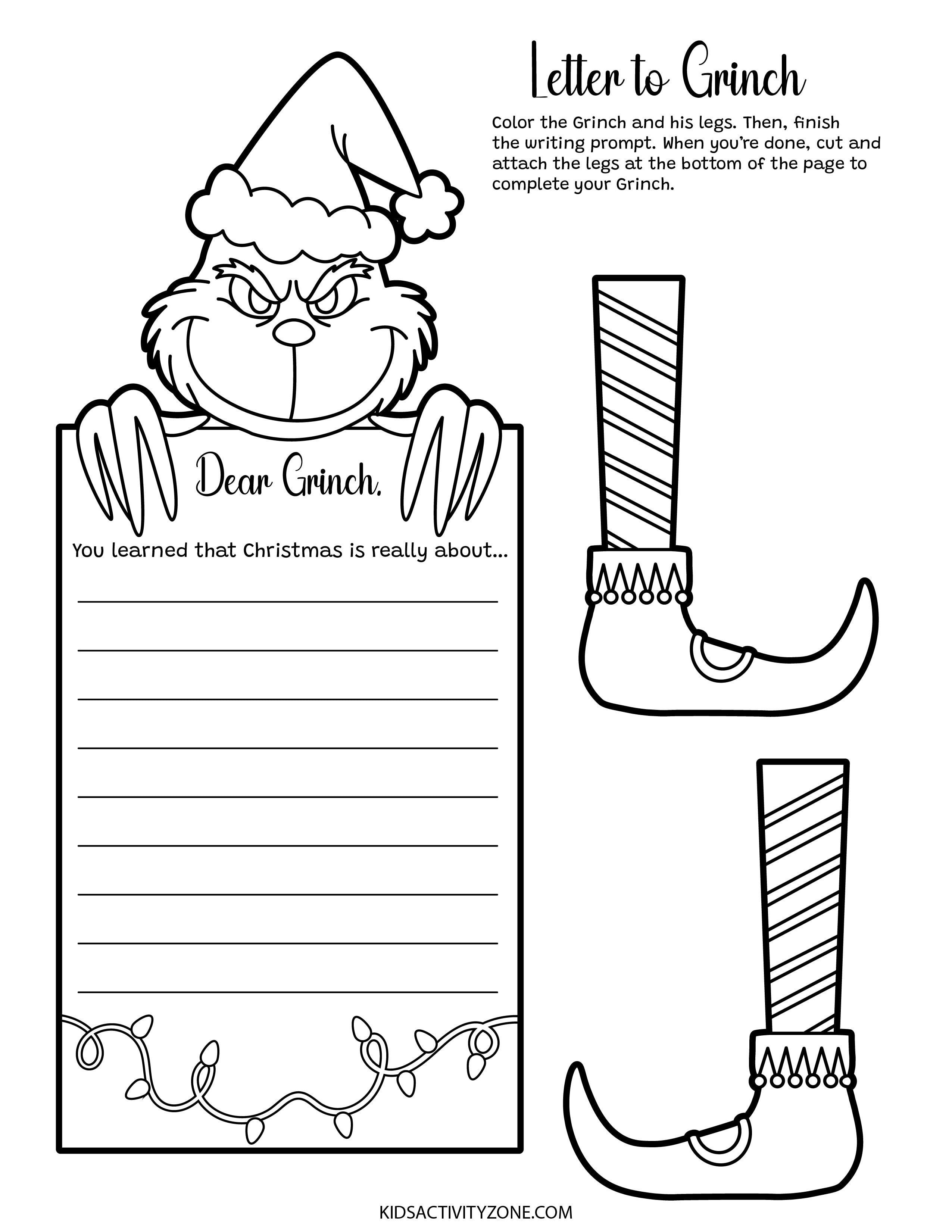 Grinch Writing Prompts - Kids Activity Zone