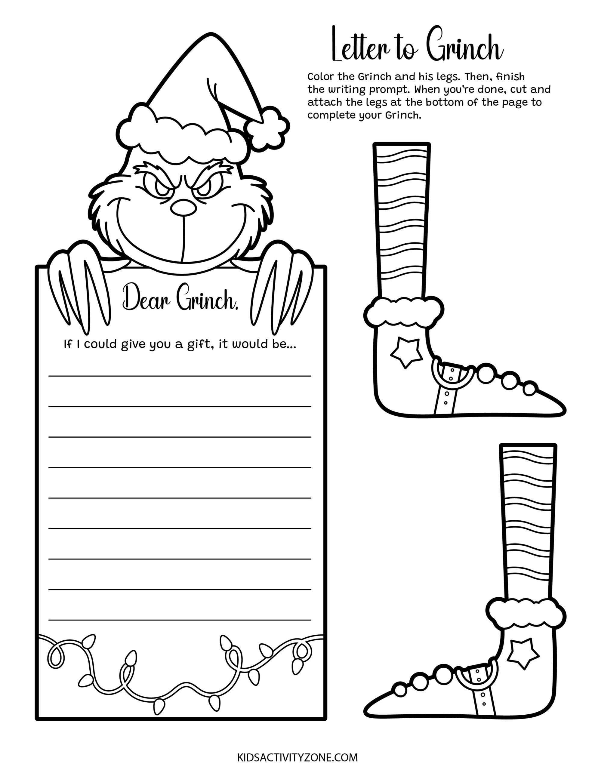 Grinch Writing Prompts - Kids Activity Zone